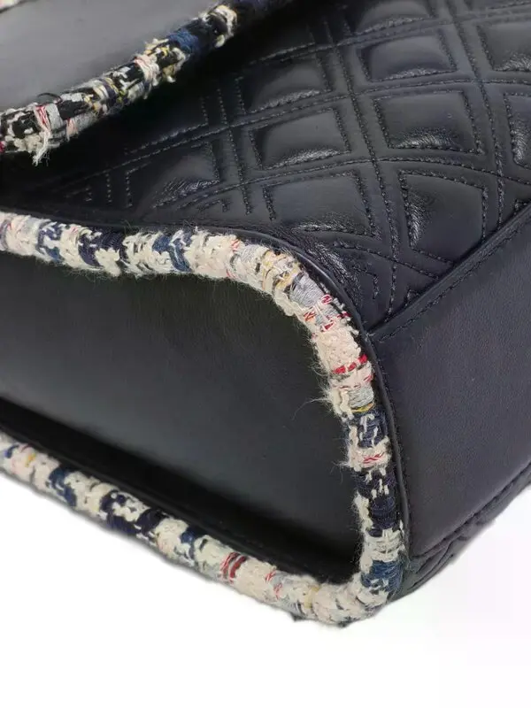 Tory Burch Fleming Quilted Shoulder Bag With Tweed Accents