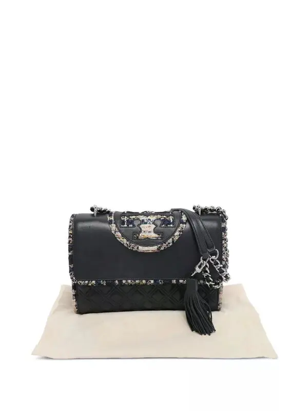 Tory Burch Fleming Quilted Shoulder Bag With Tweed Accents