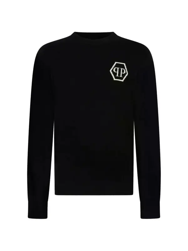 Philipp Plein Jacquard Hexagon Logo Knitwear