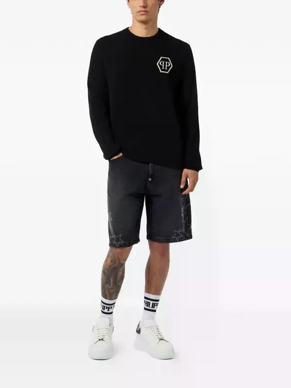 Philipp Plein Jacquard Hexagon Logo Knitwear