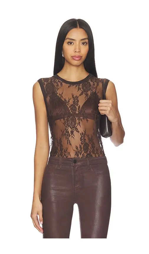 L'Agence Brax Lace Muscle Tank Top