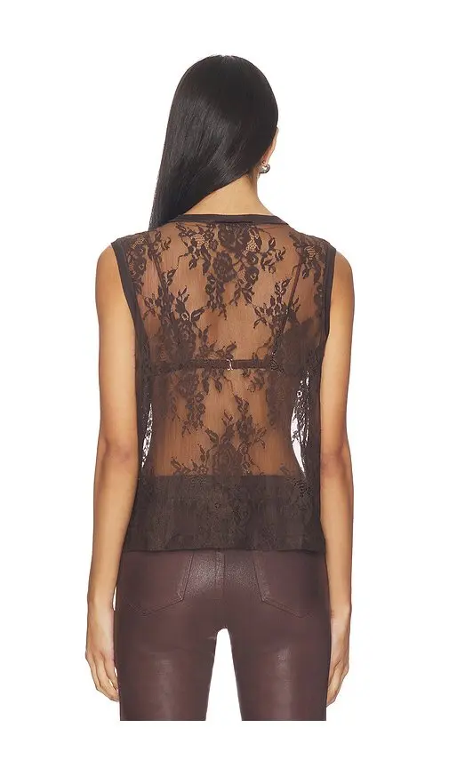 L'Agence Brax Lace Muscle Tank Top
