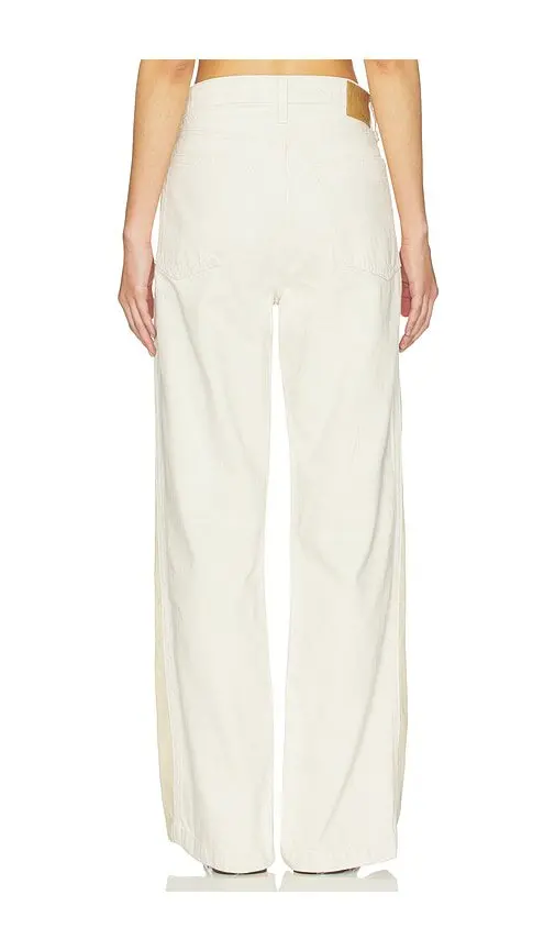 Rag & Bone Logan Spliced Wide Leg Jeans - Ivory