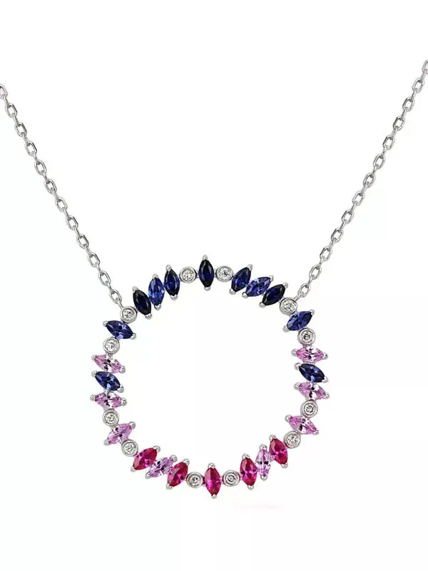LARK & BERRY Sterling Rainbow Veto Multi-stone Necklace - Silver