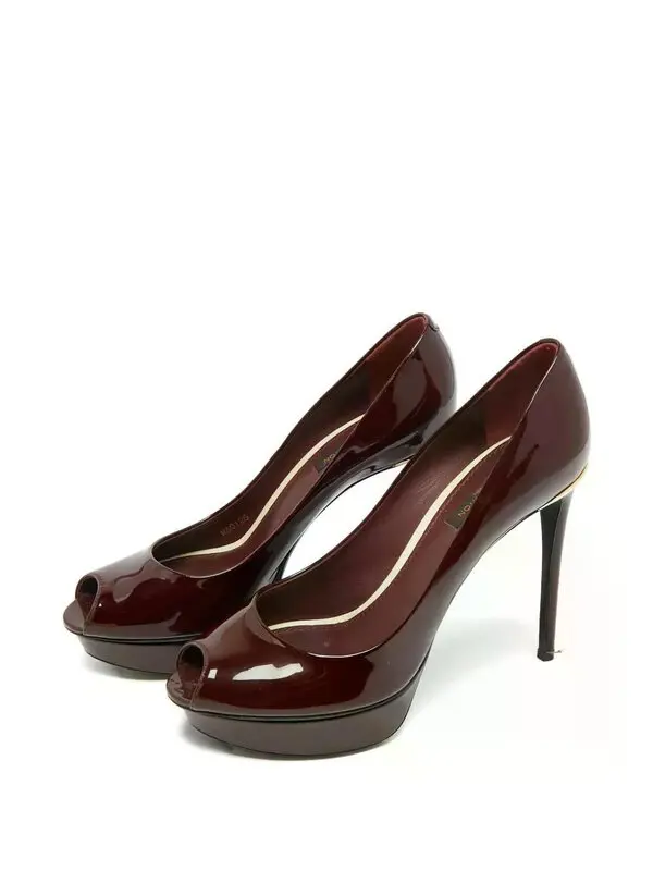 LOUIS VUITTON Peep-toe Leather Pumps - Red