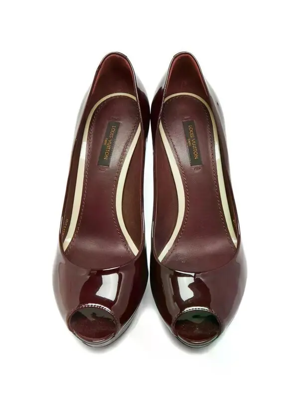 LOUIS VUITTON Peep-toe Leather Pumps - Red