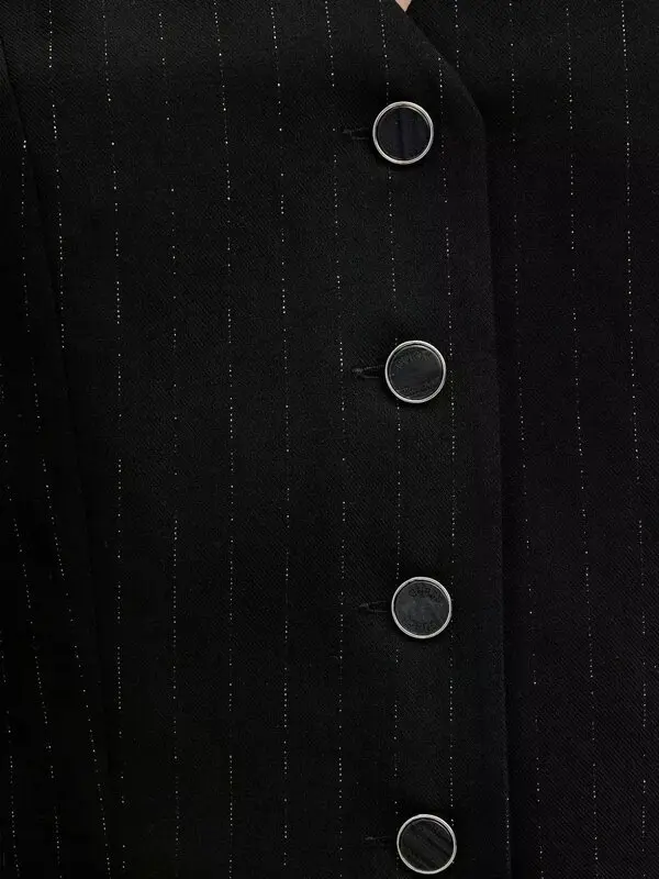 Guess Button Detail Pinstripe Top