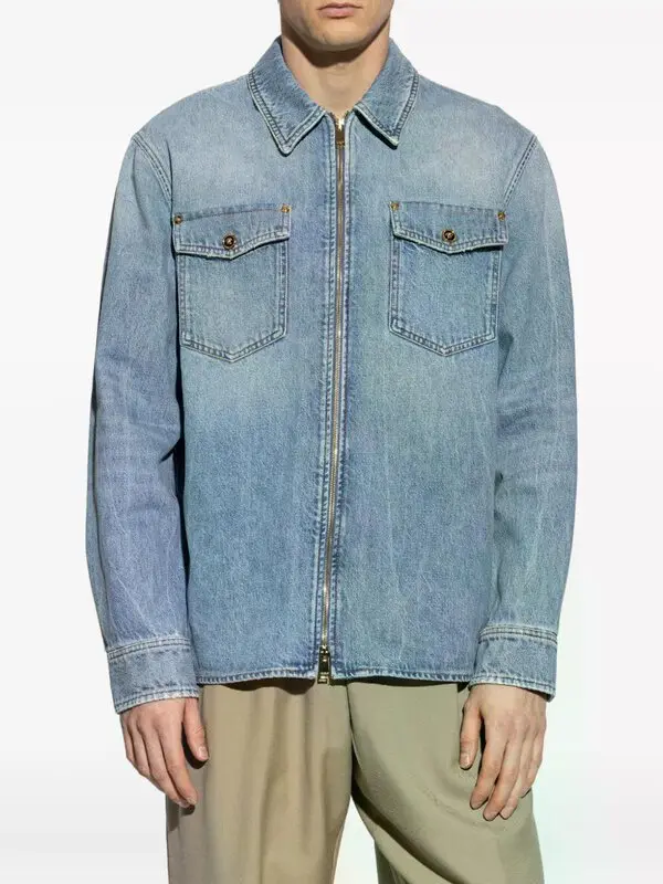 Versace Zipped Chest-pockets Shirt - Blue