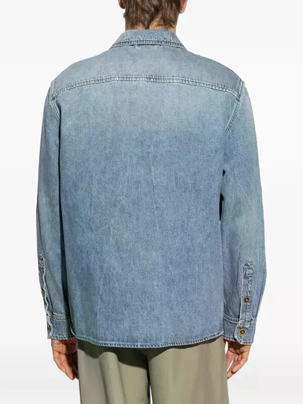 Versace Zipped Chest-pockets Shirt - Blue