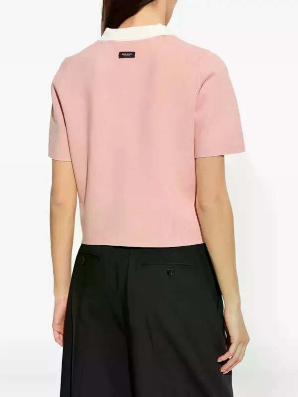 Kate Spade New York Knitted Polo Top With Button Placket