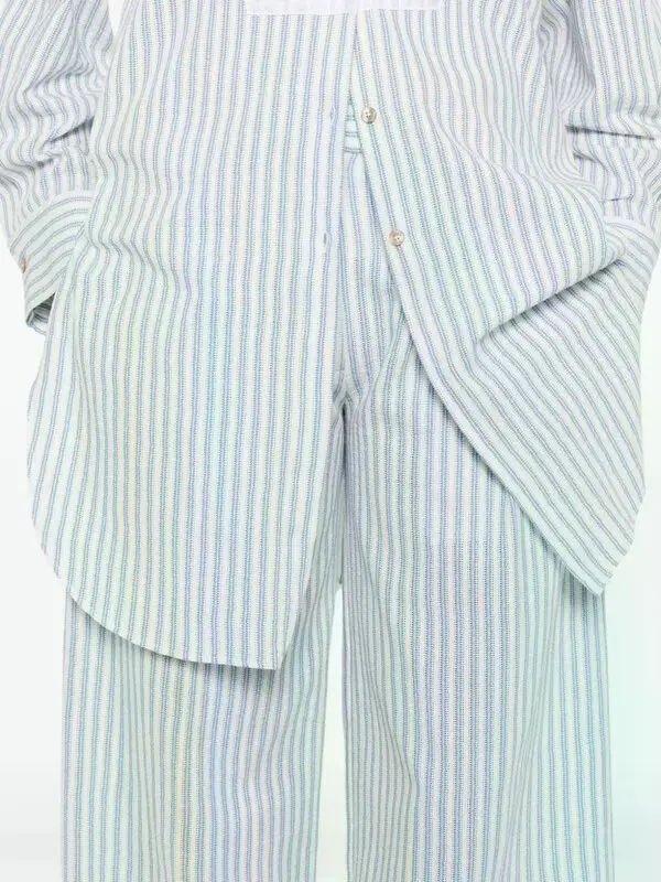 FORTE_FORTE Striped Pleated Wide-leg Trousers