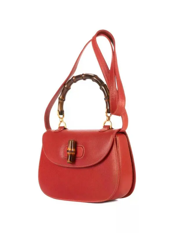 Gucci Bamboo Handle Shoulder Bag - Red