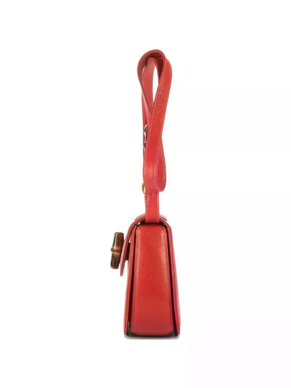 Gucci Bamboo Handle Shoulder Bag - Red