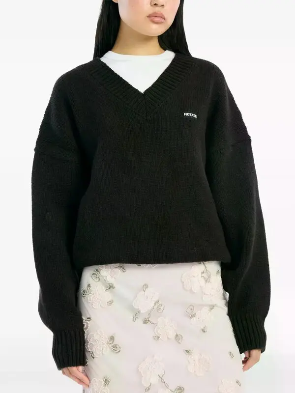 ROTATE BY BIRGER CHRISTENSEN V-neck Knit Sweater