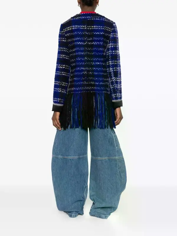 Marni Tartan Fringe Detail Jacket
