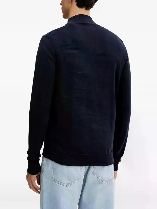 HACKETT Zip Mock-neck Cardigan