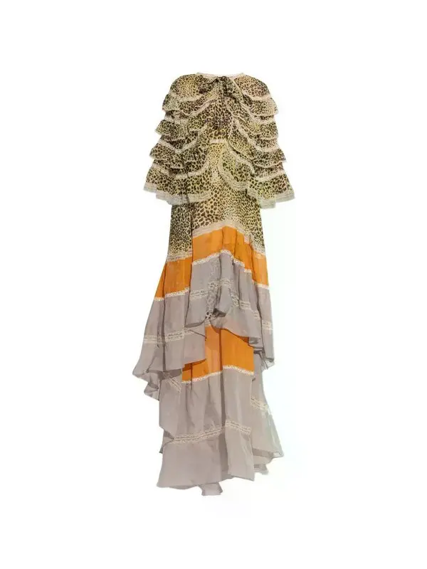 Etro Ruffled Leopard-print Maxi Dress - Brown