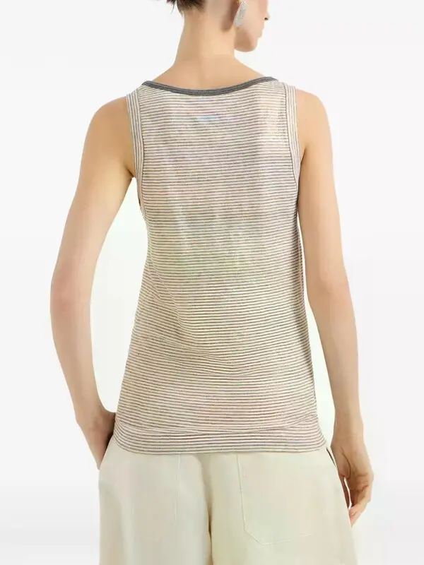 Brunello Cucinelli Striped Linen Tank Top