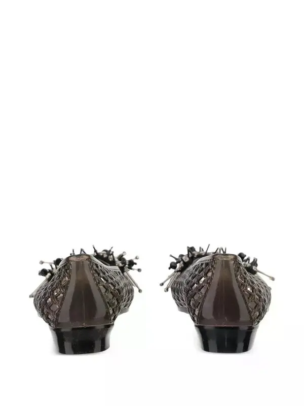 HEAVENLY JELLY Bead-embellished Mesh Ballerina Flats