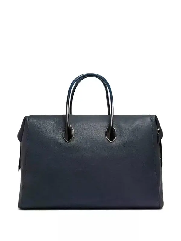 Santoni Double-zip Leather Travel Bag - Blue
