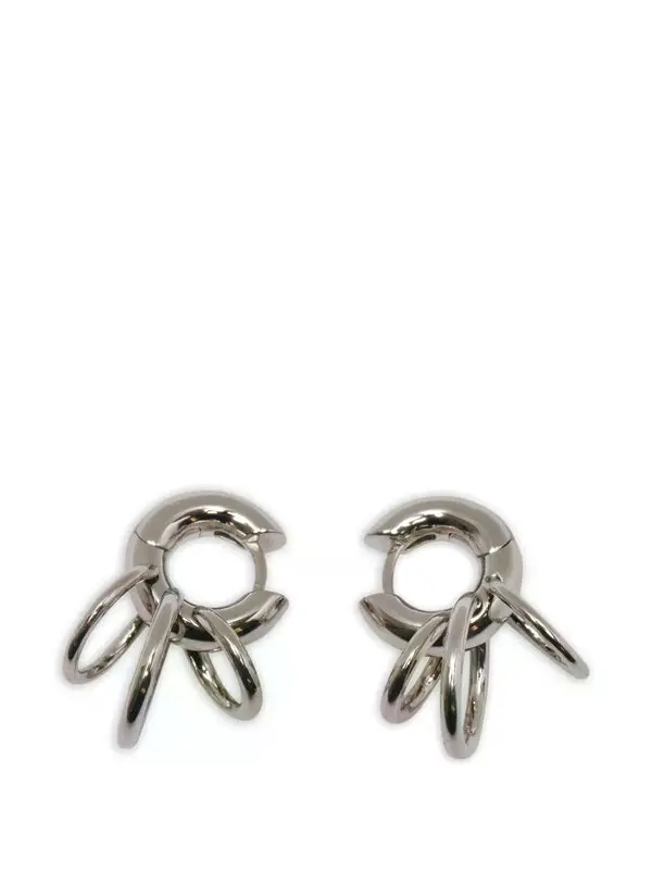 PANCONESI Tone Hoop Earrings With Piercing Detail - Silver