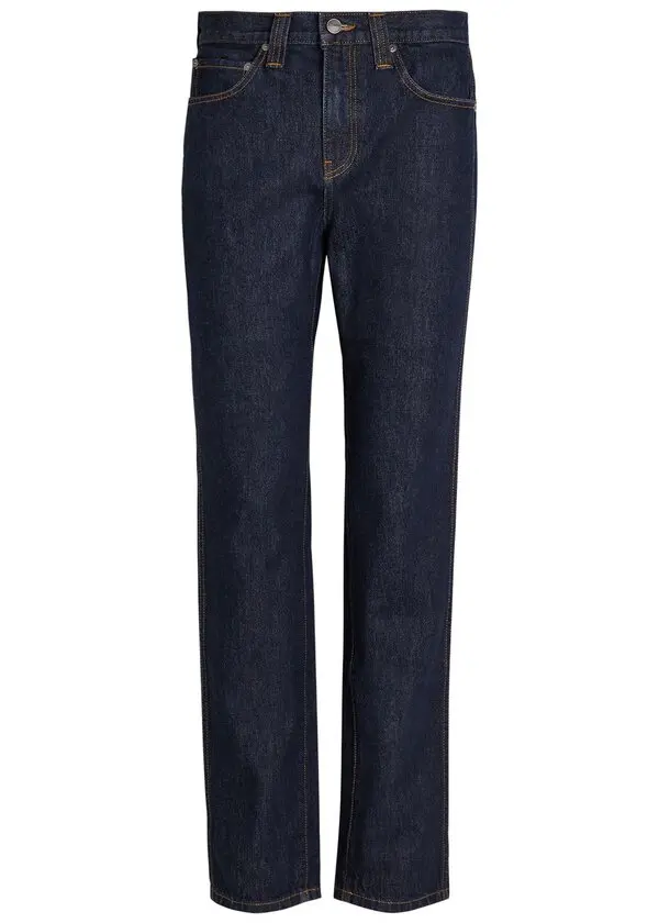 Khaite Farley Slim Straight-leg Jeans In Benson Wash