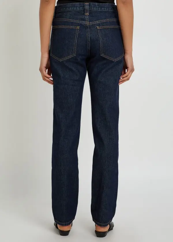 Khaite Farley Slim Straight-leg Jeans In Benson Wash