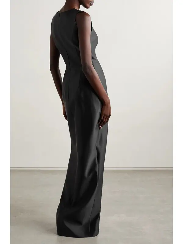 RASARIO Scalloped Satin Gown
