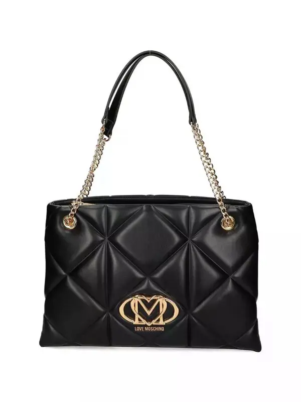 Moschino Quilted Logo Tote Bag - Black