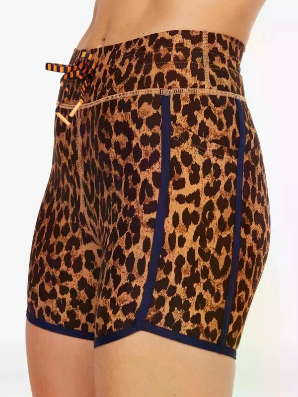 The Upside Malawi Leopard Print Drawstring Shorts