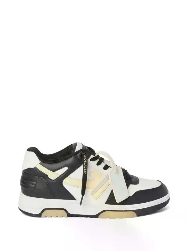 Off-White Lace-up Branded Heel Sneakers - Black