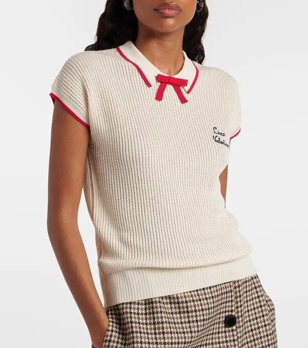 Valentino Garavani Chez Cotton-blend Sweater - Beige