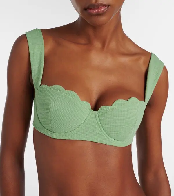 Marysia North Scalloped Bikini Top - Green