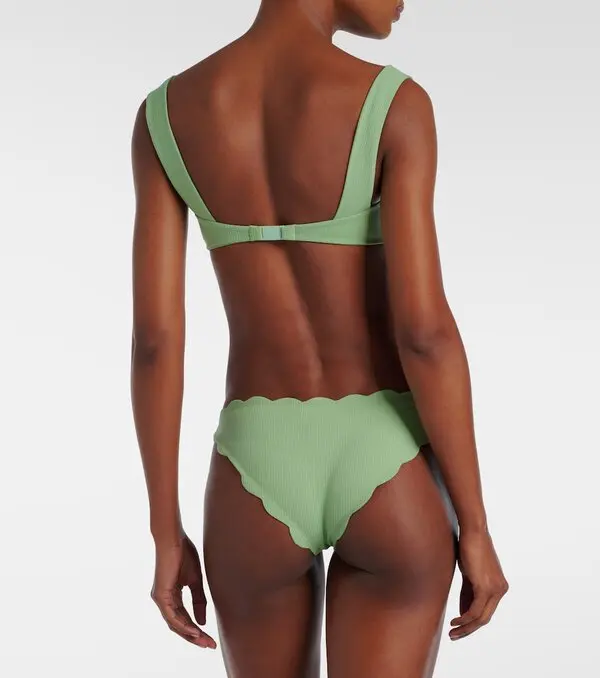 Marysia North Scalloped Bikini Top - Green