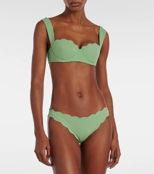 Marysia North Scalloped Bikini Top - Green