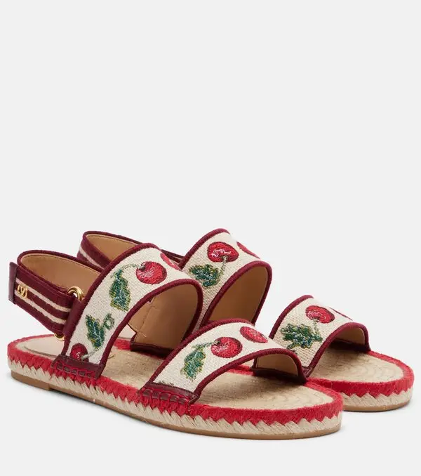 Valentino Garavani Espadrille Sandals With Cherry Motif - Multicoloured