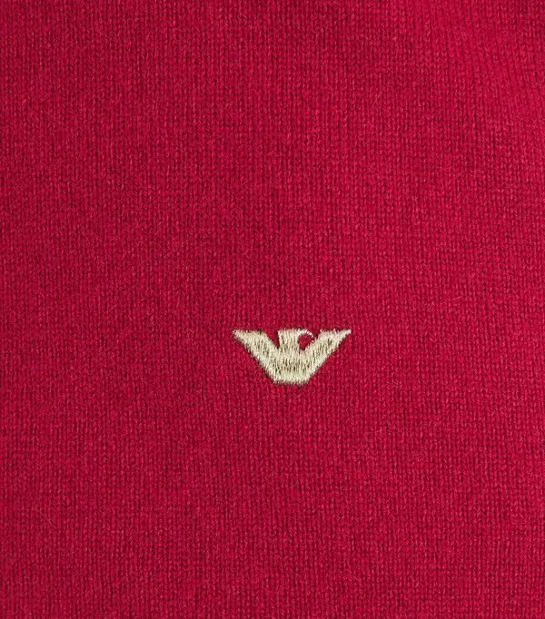 Emporio Armani Wool-cashmere Crew Neck Sweater - Red