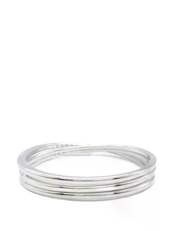Cartier 18k White Gold Diamond Triple Band Bracelet - Silver