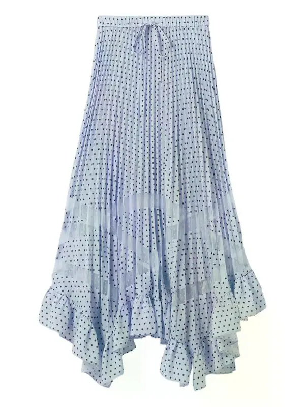 Claudie Pierlot Polka Dot Lace Midi Skirt - Blue