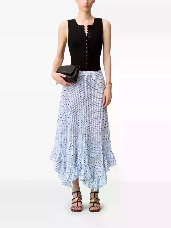 Claudie Pierlot Polka Dot Lace Midi Skirt - Blue