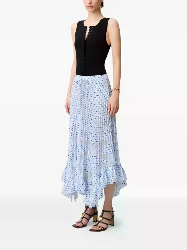 Claudie Pierlot Polka Dot Lace Midi Skirt - Blue