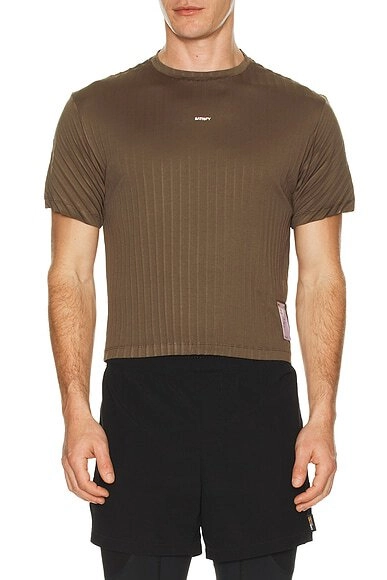 Satisfy Auralite Pleated Tee Shirt - Olive