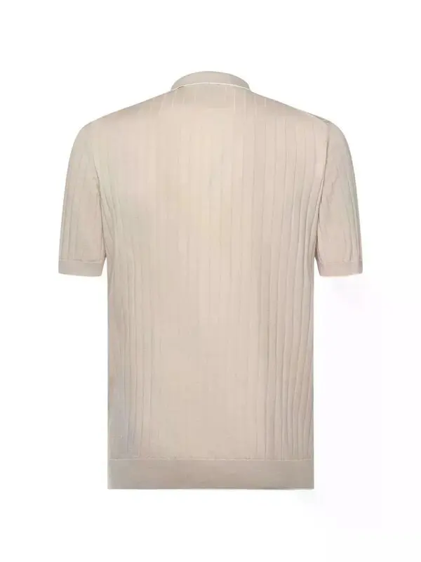 Eleventy Zip-neck Ribbed Polo Shirt