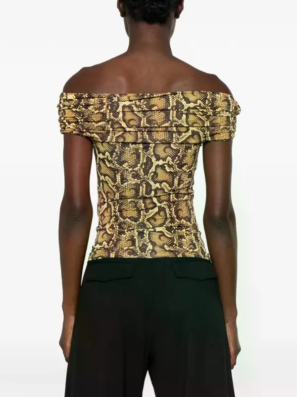 MARINE SERRE Draped Python-print Top