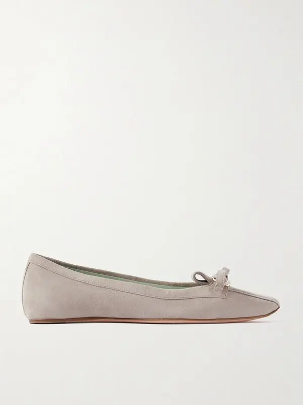 ROGER VIVIER Trompette Embellished Suede Loafers - Brown