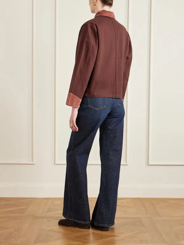 BODE Corduroy-trimmed Cotton-twill Jacket - Brown
