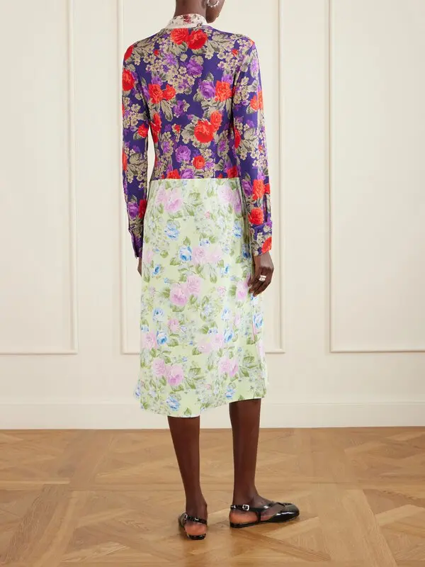 Acne Studios Floral-print Crepe Midi Dress - Multi