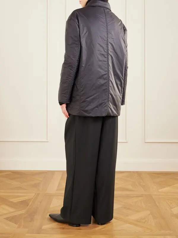 Another Tomorrow Balmacaan Padded Recycled Shell Coat