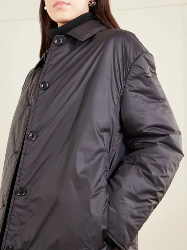 Another Tomorrow Balmacaan Padded Recycled Shell Coat