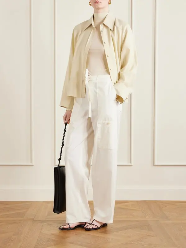 JIL SANDER Cotton-poplin Cargo Pants - Neutrals